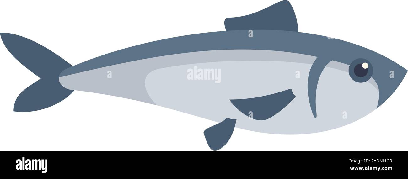 Simple cartoon illustration of a herring fish swimming underwater ...