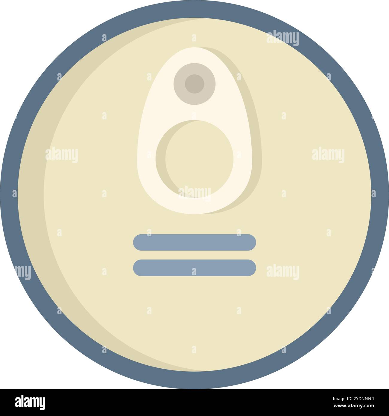 Round tin can top view with ring pull, used for conserving food, with ...