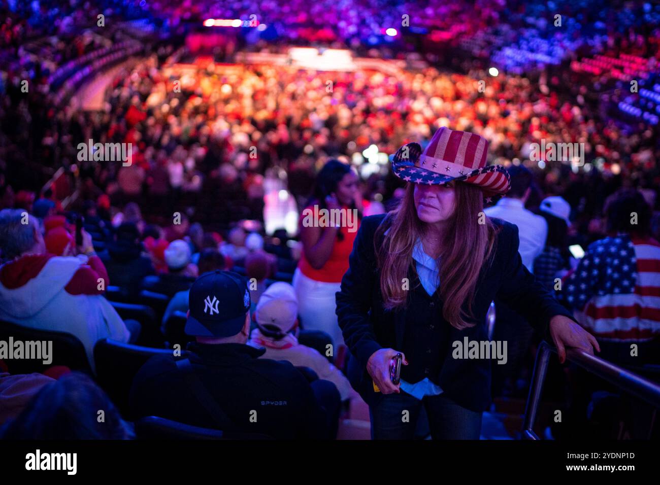 Lena Cummings climbs the steps at Madison Square Garden ahead of former ...