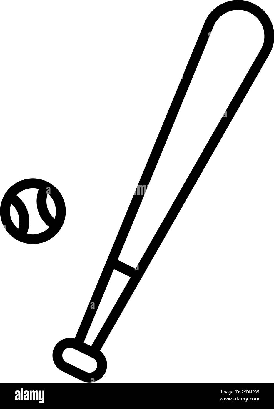 Simple baseball bat and ball icon. Editable vector Stock Vector Image ...