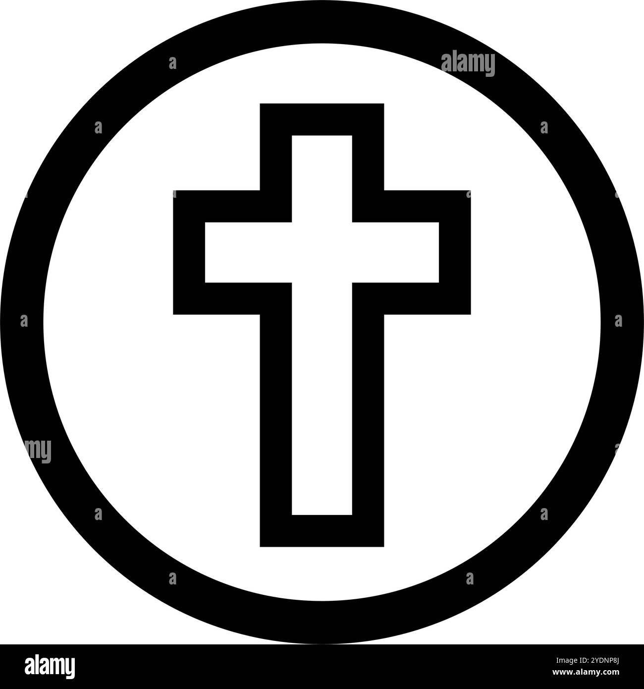 Circle Christian cross icon. Christian icon. Editable vector Stock ...