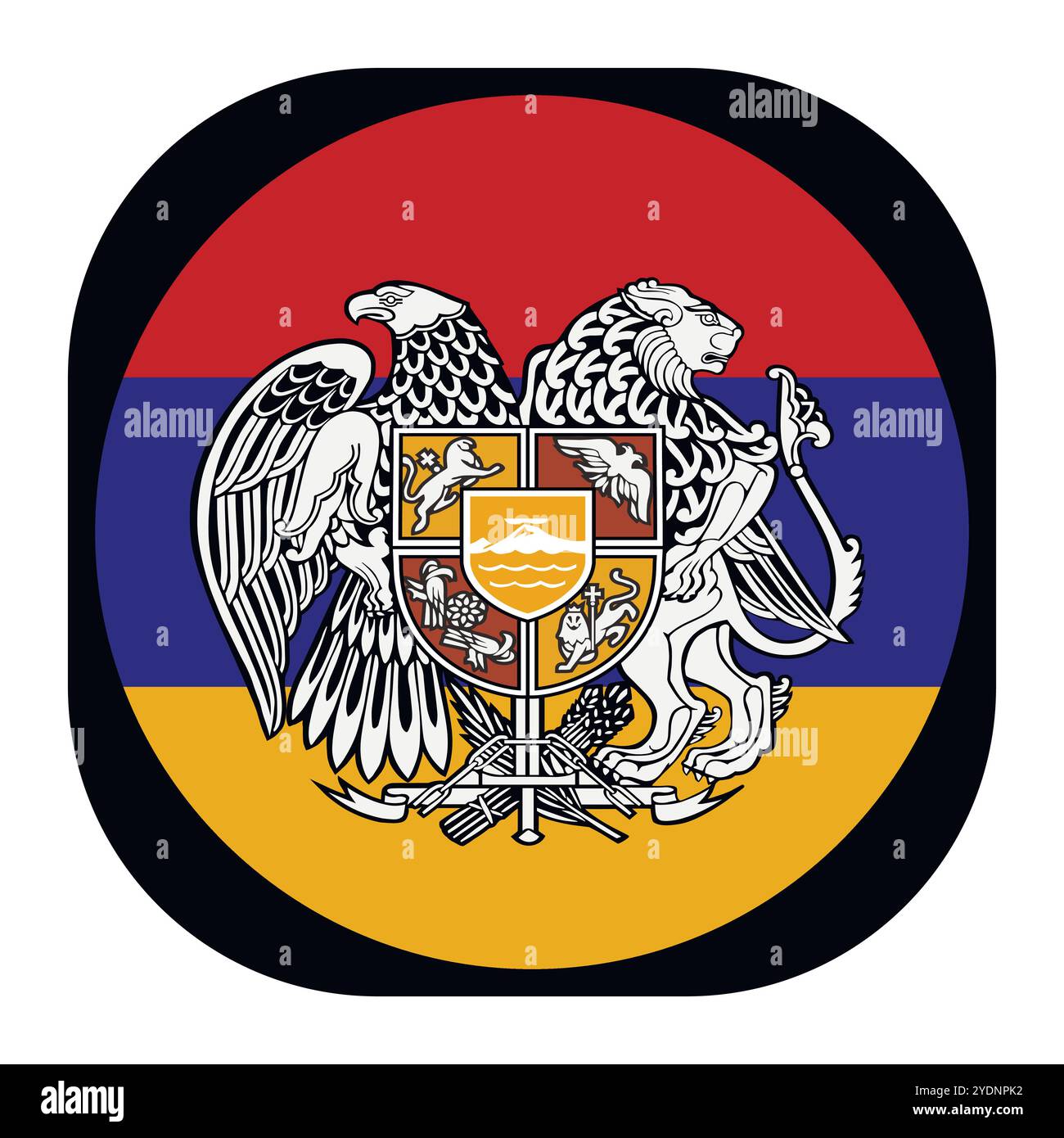 Coat or arms of Armenia. Armenian national symbol in official colors ...