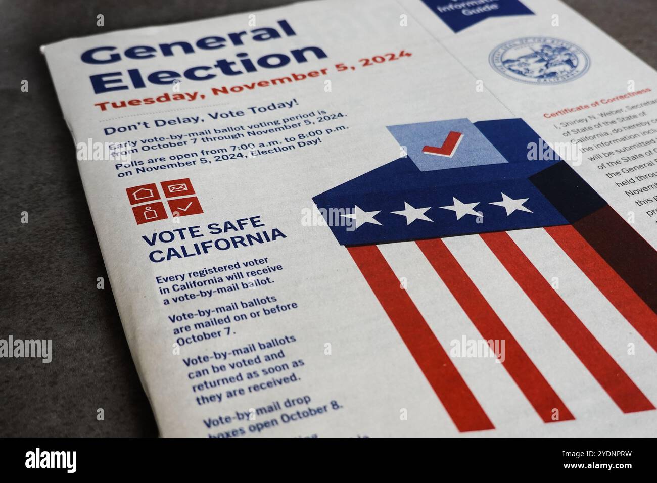 2024 USA Presidential general election sample ballot and voter ...
