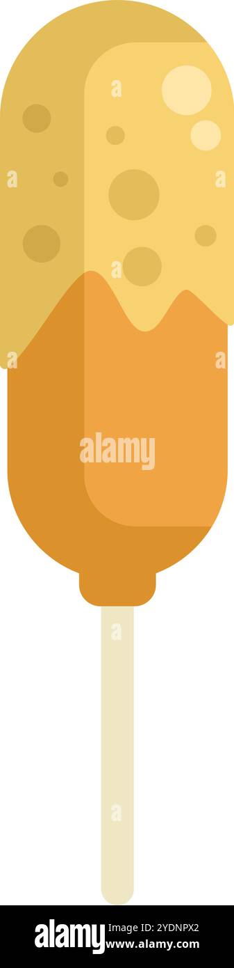 Cartoon vector illustration of a corn dog covered in mustard dripping ...