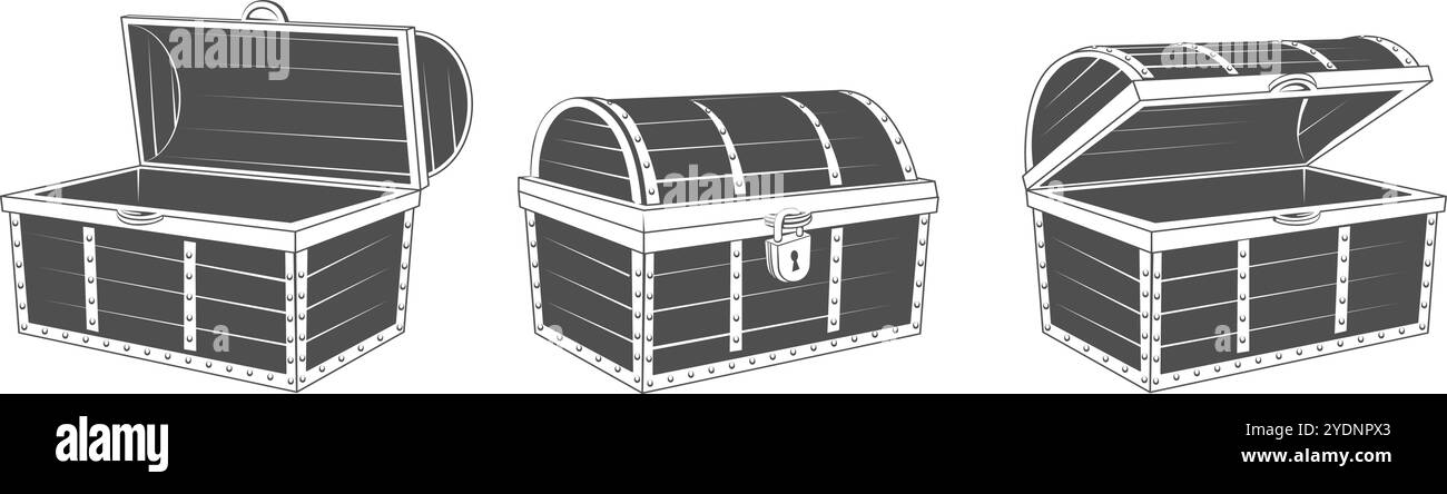 Monochrome chest box set Stock Vector Image & Art - Alamy