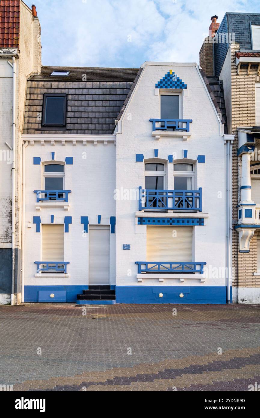 Villa, Art Nouveau architectural style, Bray-Dunes, Hauts de France ...