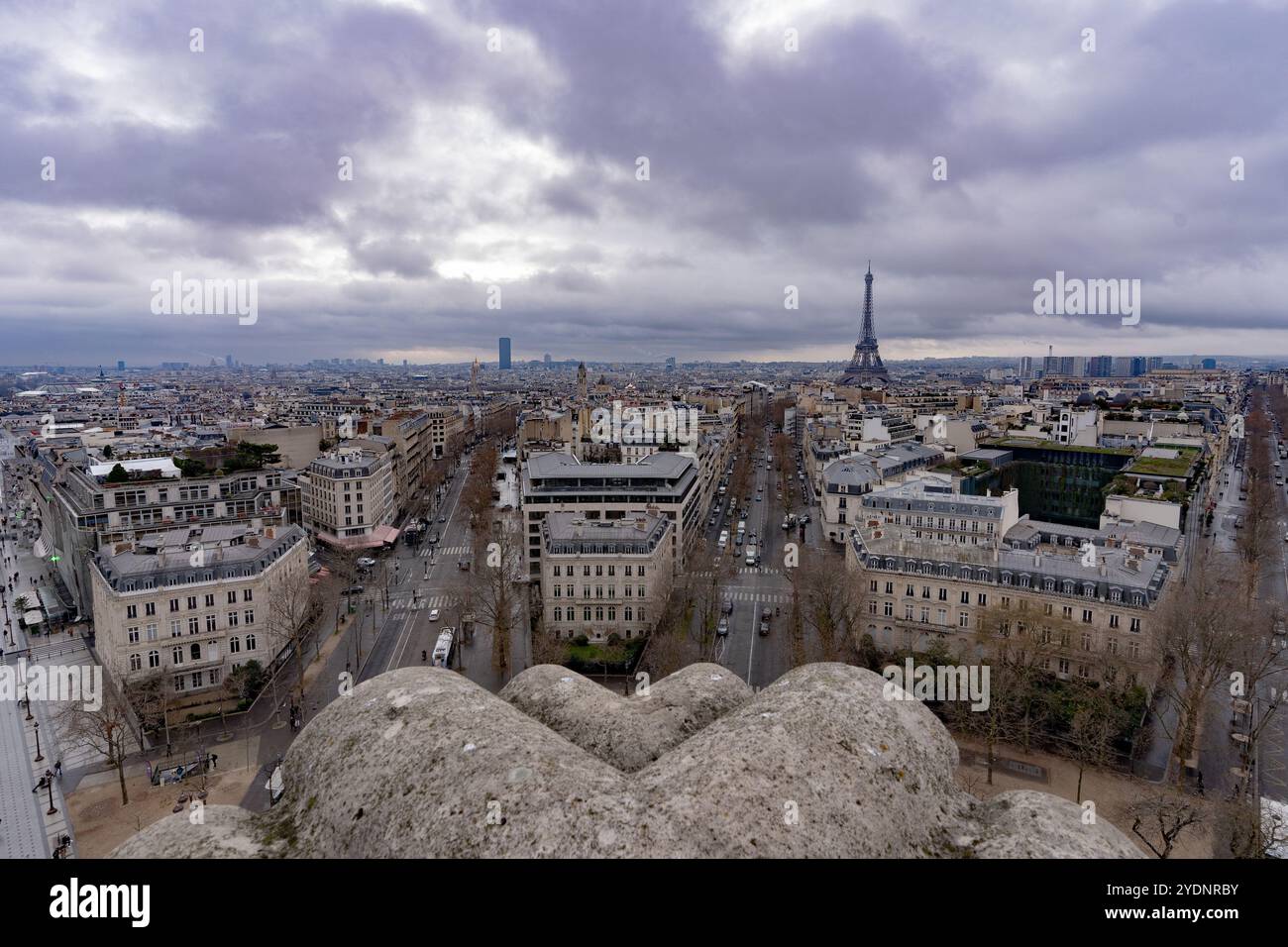 View from the top of the Arc de Triomphe in Paris, France Stock Photo ...
