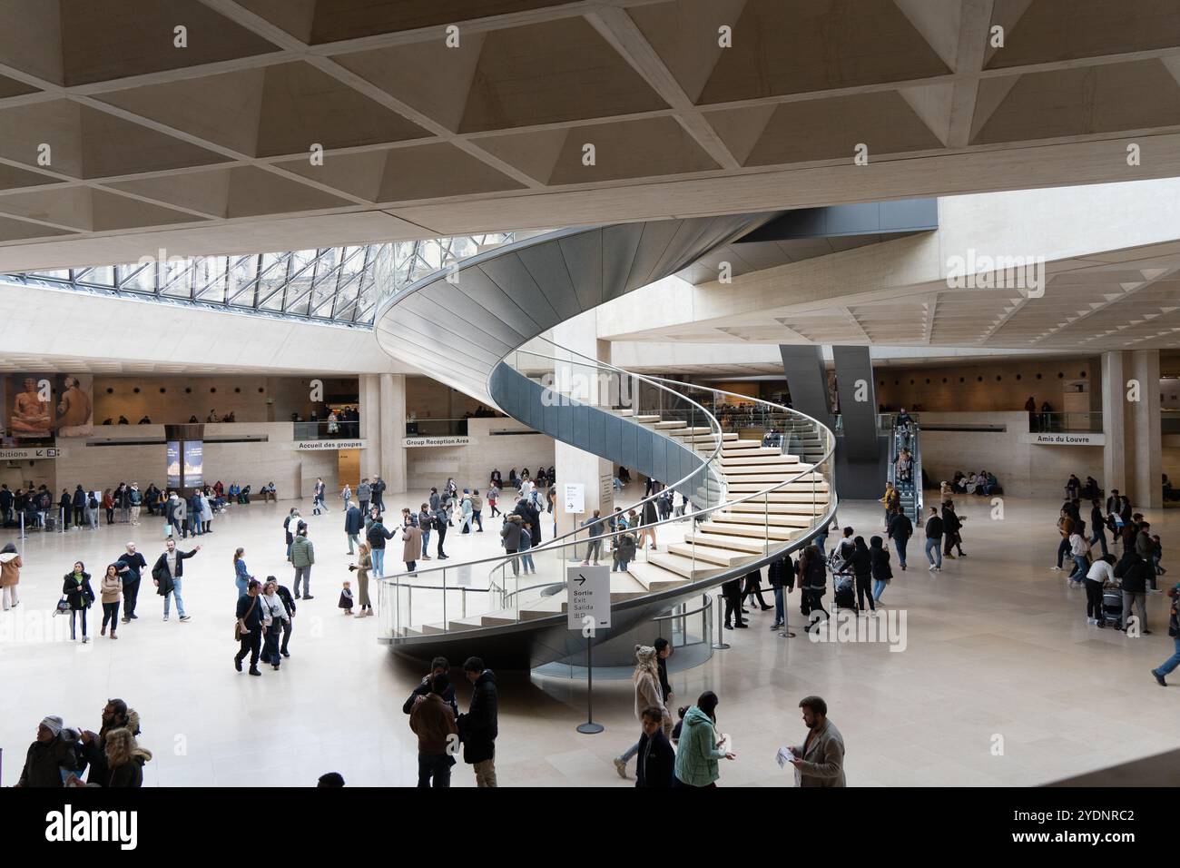 Spiral staircase within the Louvre museum, Paris Stock Photo - Alamy