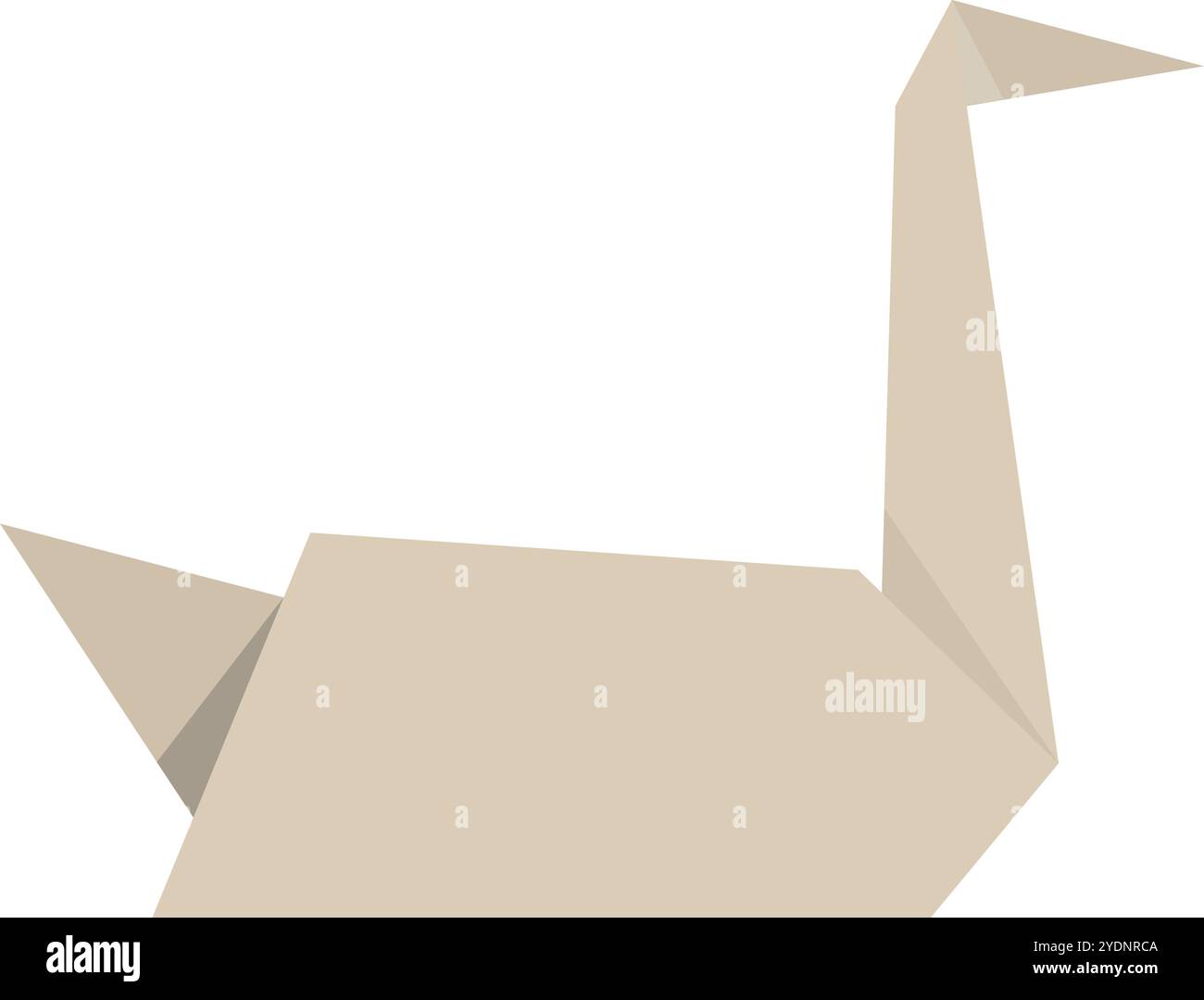Brown origami swan is folding from paper into the shape of a bird Stock ...