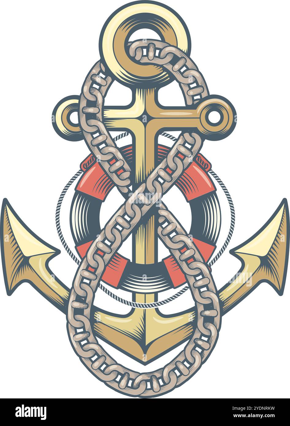 Retro ship anchor in chains Stock Vector Image & Art - Alamy