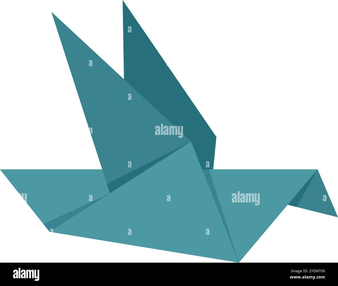 This origami bird is soaring through the air with its wings spread wide ...