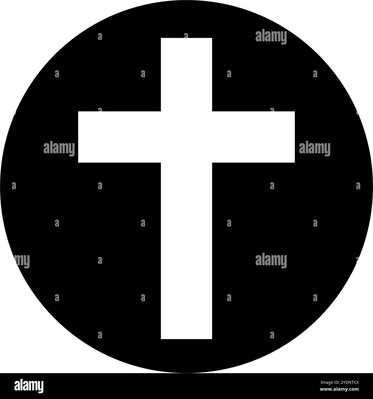 Circle Christian cross silhouette icon. Christian symbol. Editable ...
