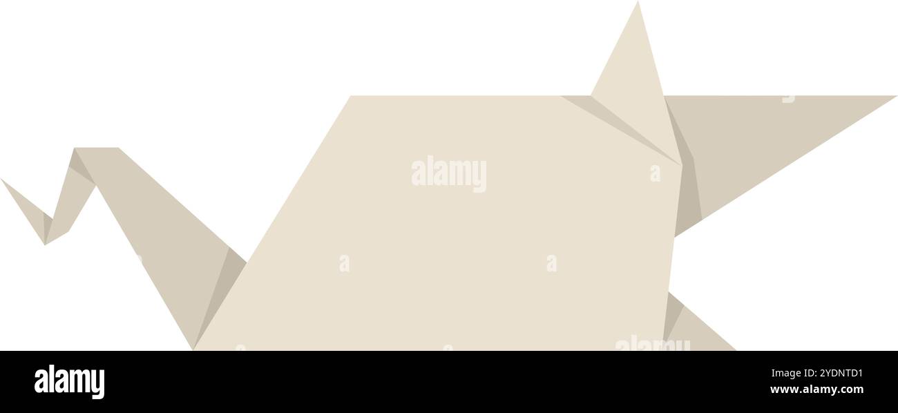 Minimalist design of a rat folded from paper, representing origami art ...