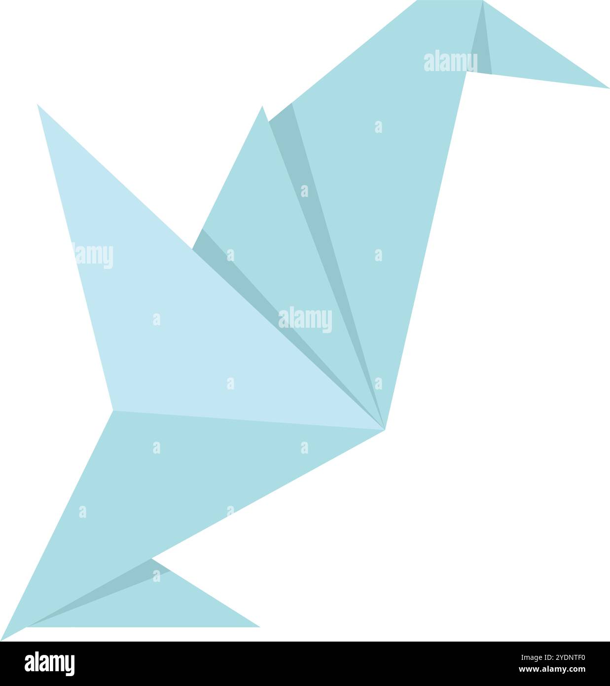 Blue origami bird spreading its wings, symbolizing freedom, peace, and ...