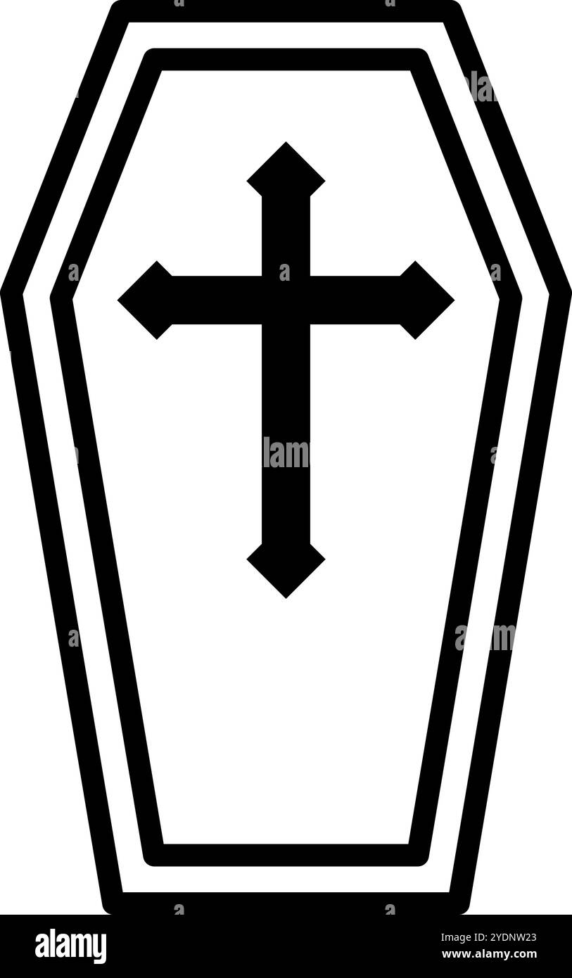 Simple Halloween Christian coffin icon. Editable vector Stock Vector ...