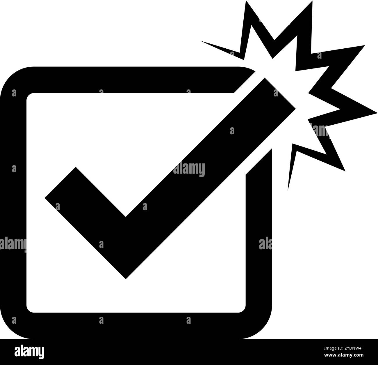 Simple emphasis check box icon. Important point. Editable vector Stock ...