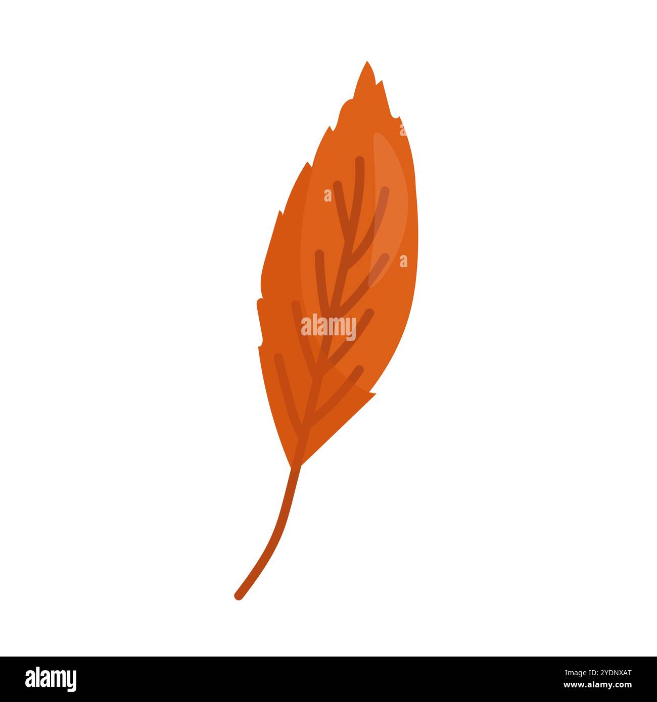 Orange autumn leaf on a white background. Vector illustration Stock ...