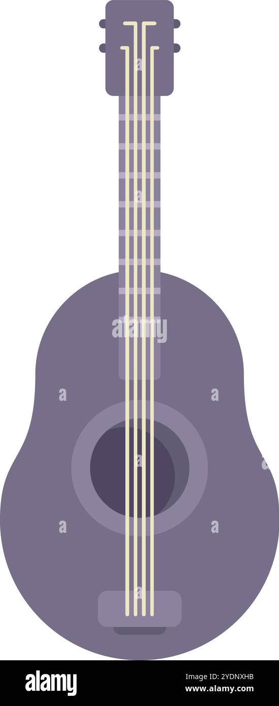 Minimalist vector illustration featuring a simple acoustic guitar ...