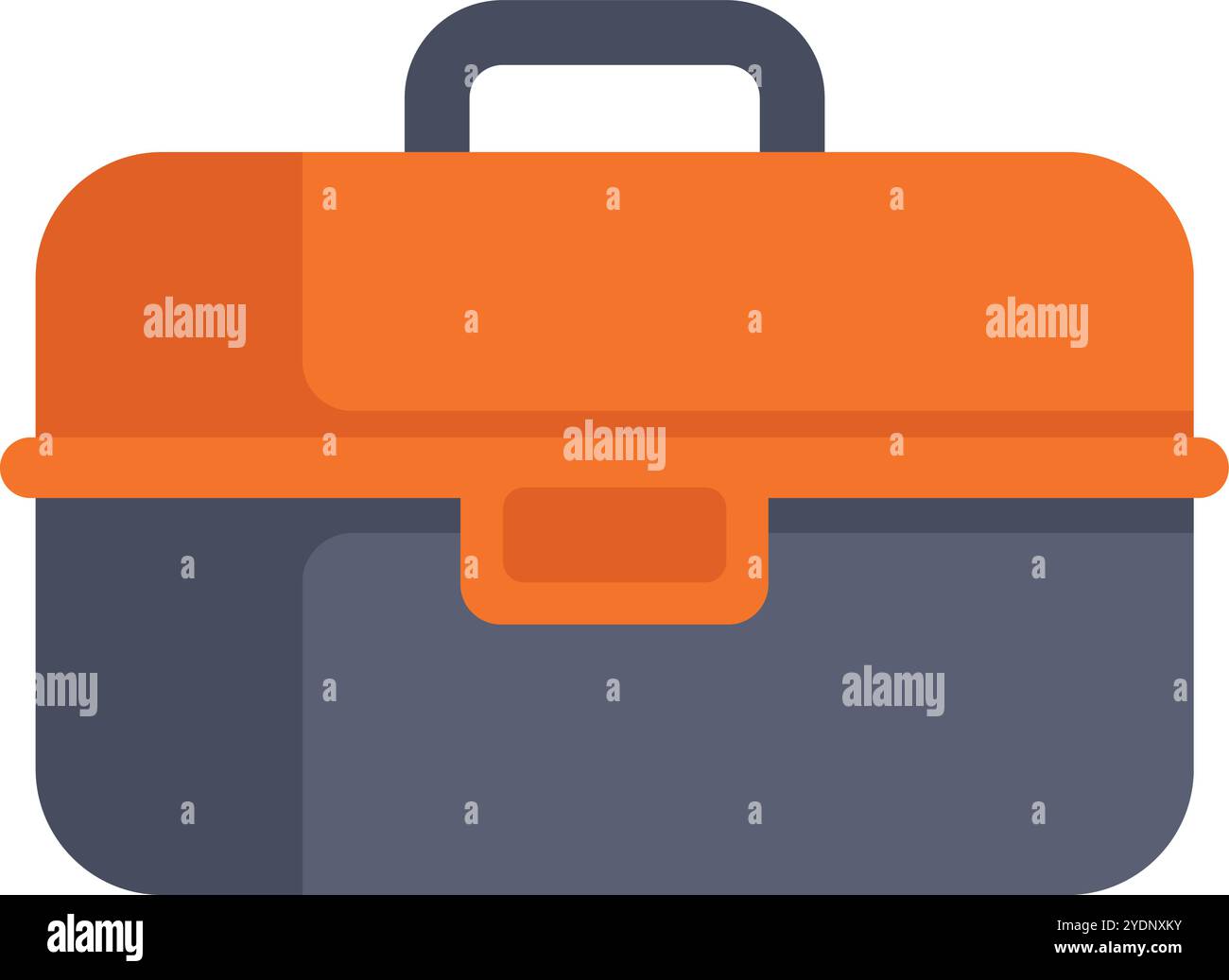 Orange and grey toolbox holding work tools for construction or diy ...