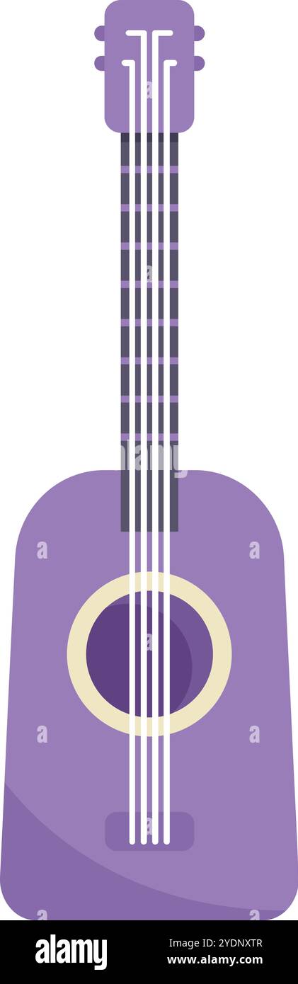 Cartoon ukulele standing upright, musical instrument for playing ...