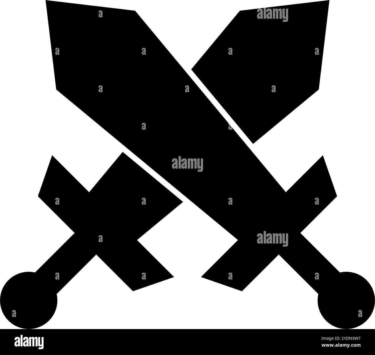 Battle silhouette icon. Crossed swords silhouette icon. Editable vector ...