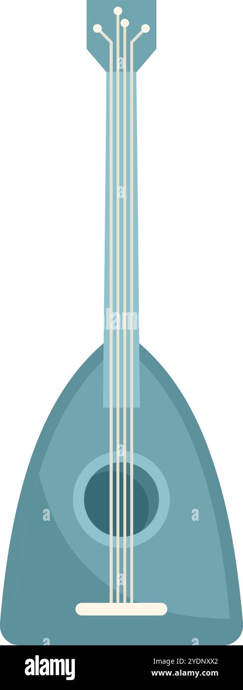 Blue mandolin is standing upright on a white background Stock Vector ...