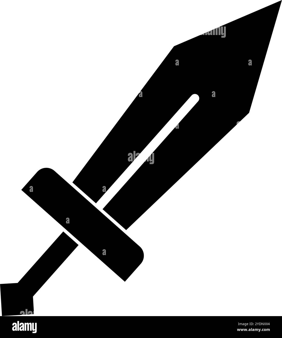 Sword silhouette icon. Weapon. Attack. Editable vector Stock Vector ...