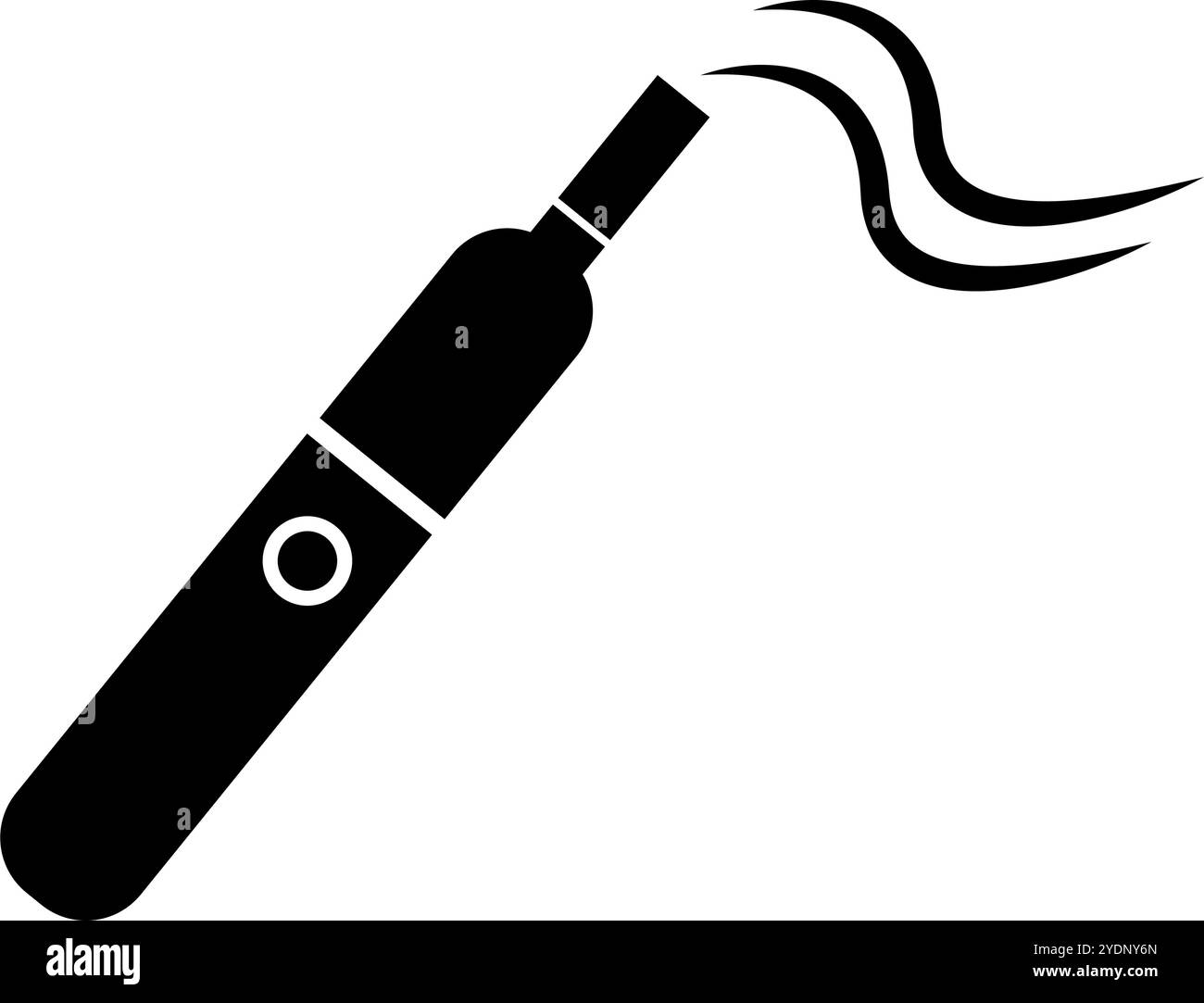 Electronic cigarette and smoke silhouette icon. Vape pen and smoke ...