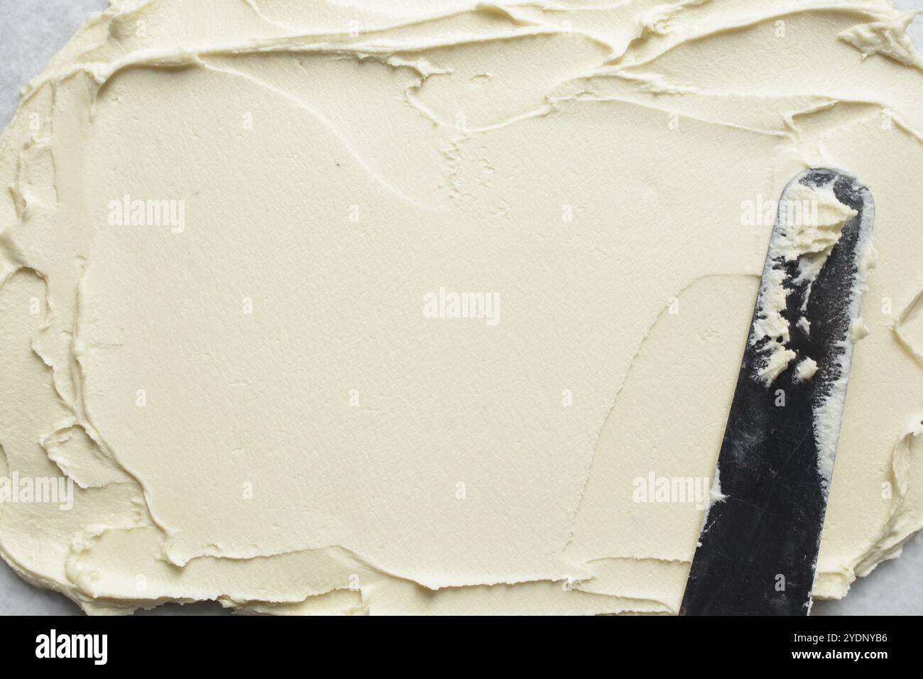 Top view of cream buttercream for decorating cake, silky smooth ...