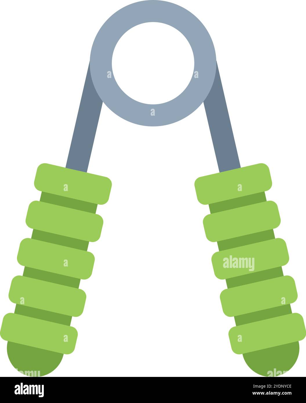 Green hand gripper, exercising tool for forearm training, isolated on ...