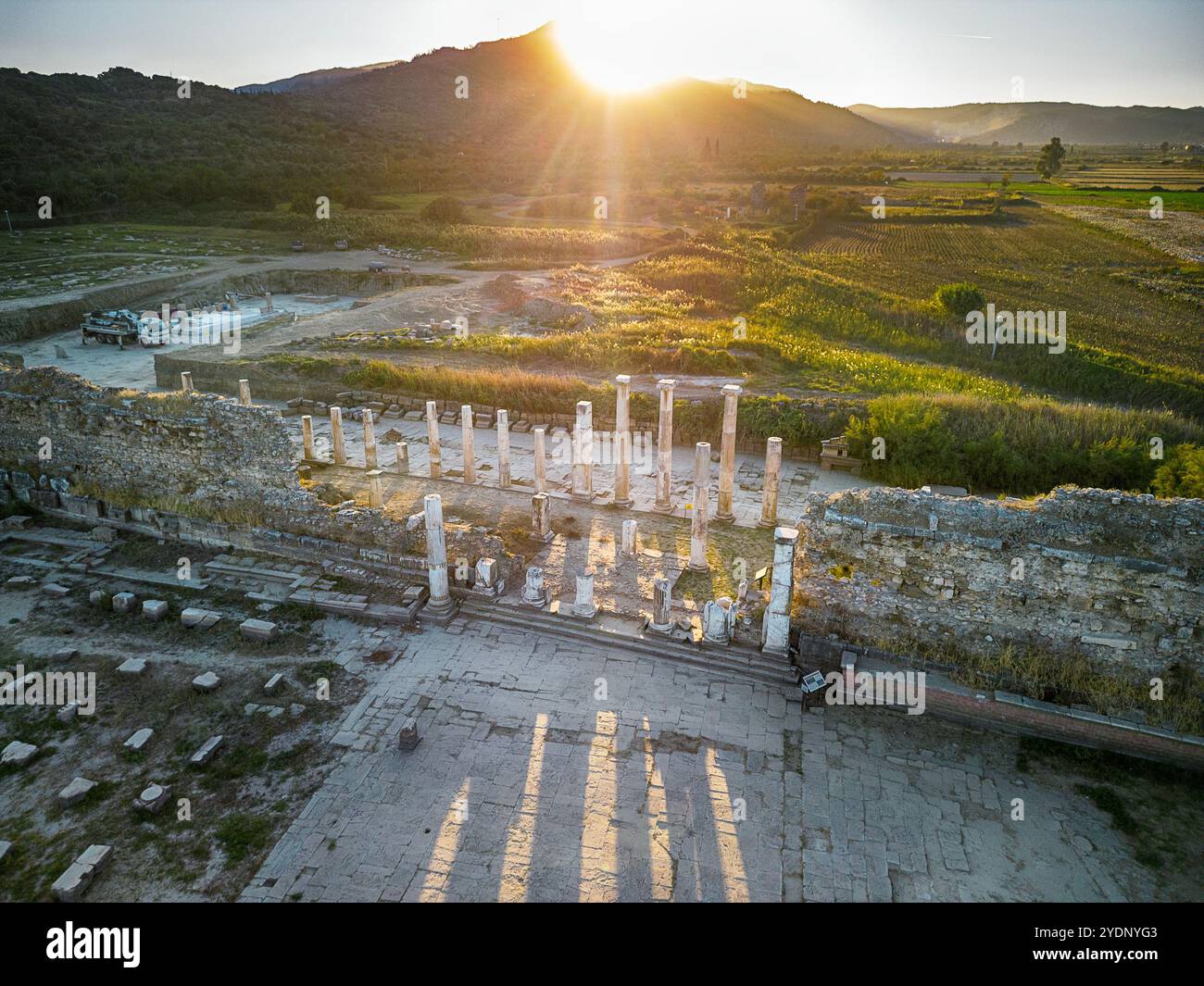 Aerial view of Magnesia Ancient City ruins on Maeander, an ancient ...