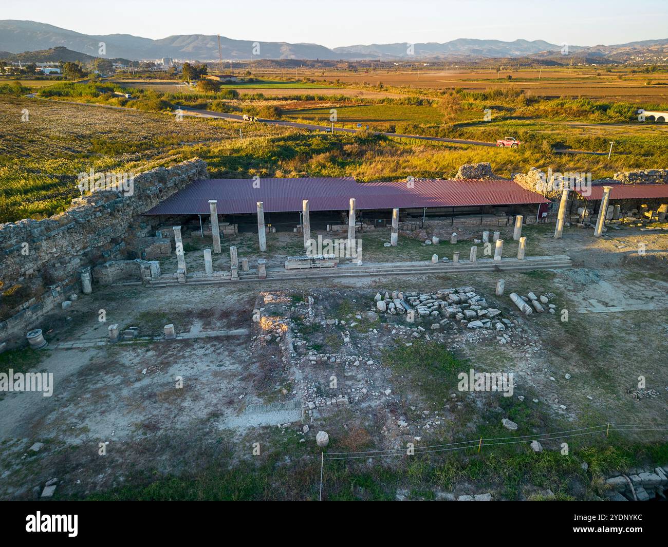 Aerial view of Magnesia Ancient City ruins on Maeander, an ancient ...