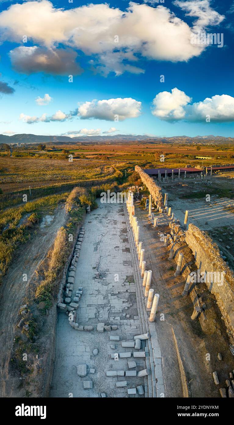 Aerial view of Magnesia Ancient City ruins on Maeander, an ancient ...