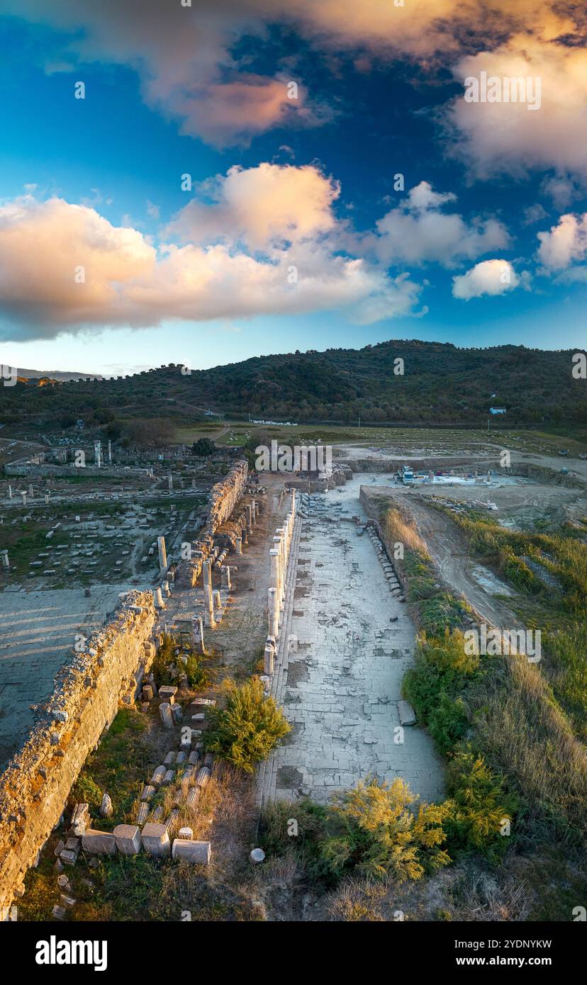 Aerial view of Magnesia Ancient City ruins on Maeander, an ancient ...