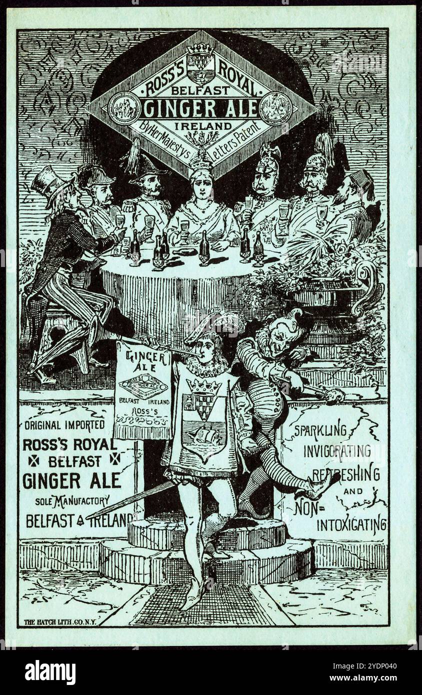 A poster advertising Ross’s Royal Belfast Ginger Ale from the late 19th ...