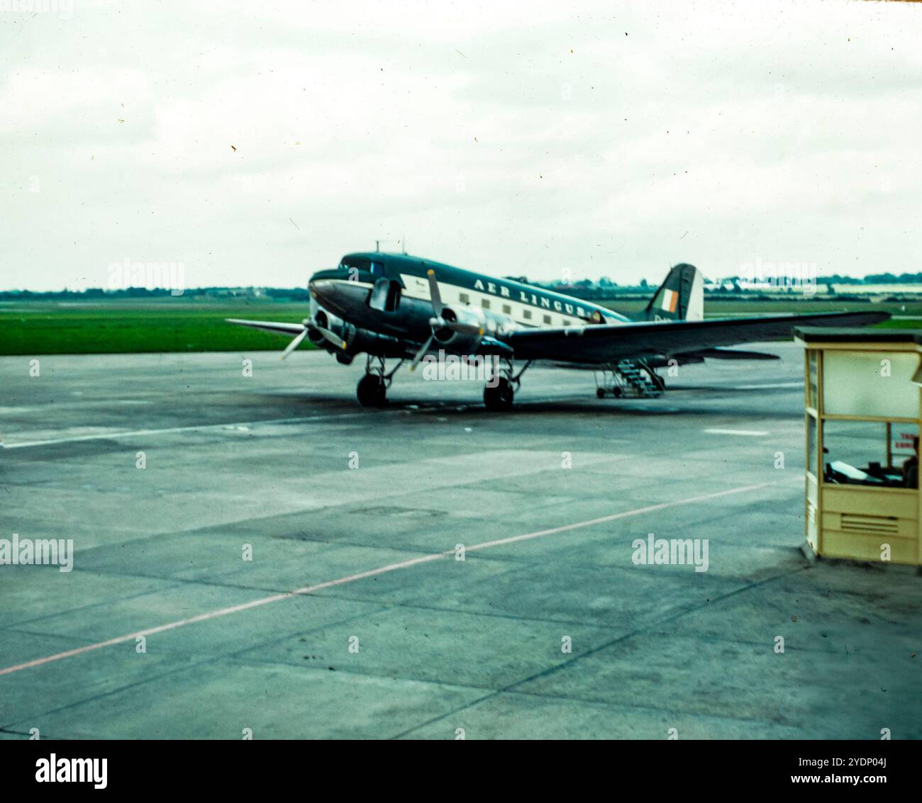 An Aer Lingus twin engine propeller plane on the tarmac of Dublin ...