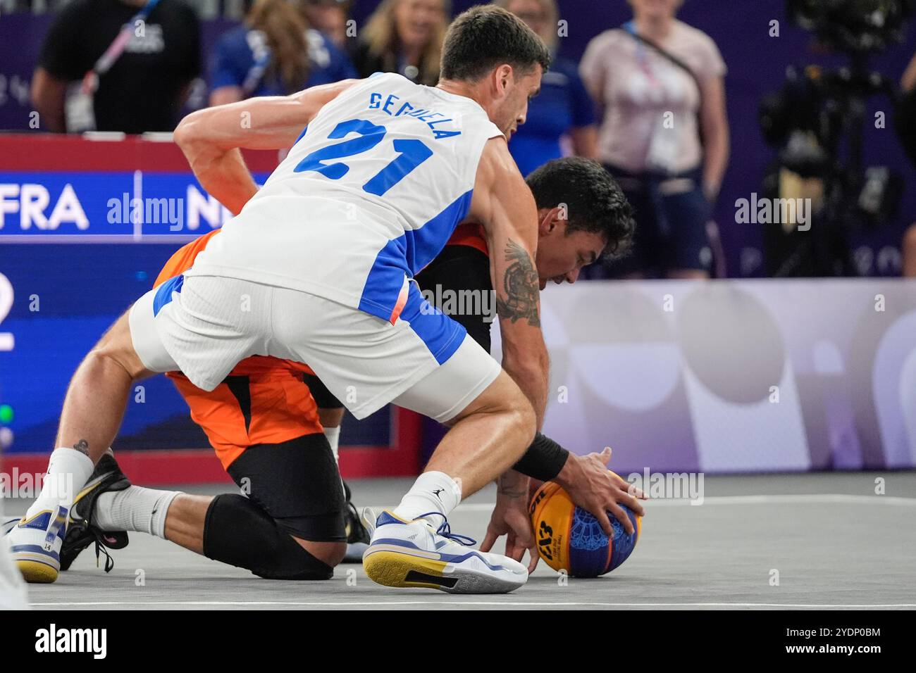 Franck Seguela (21), of France, battles Arvin Slagter, right, of the ...