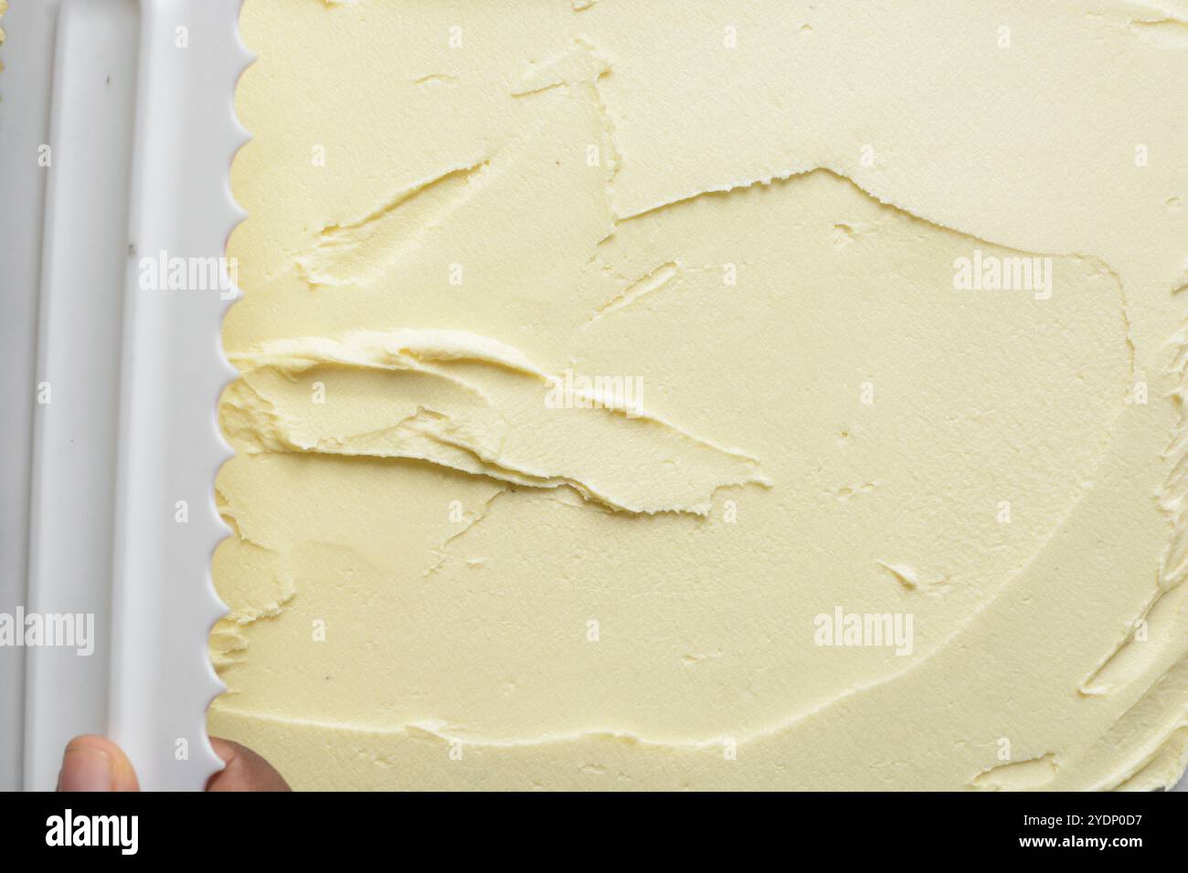 Top view of cream buttercream for decorating cake, silky smooth ...