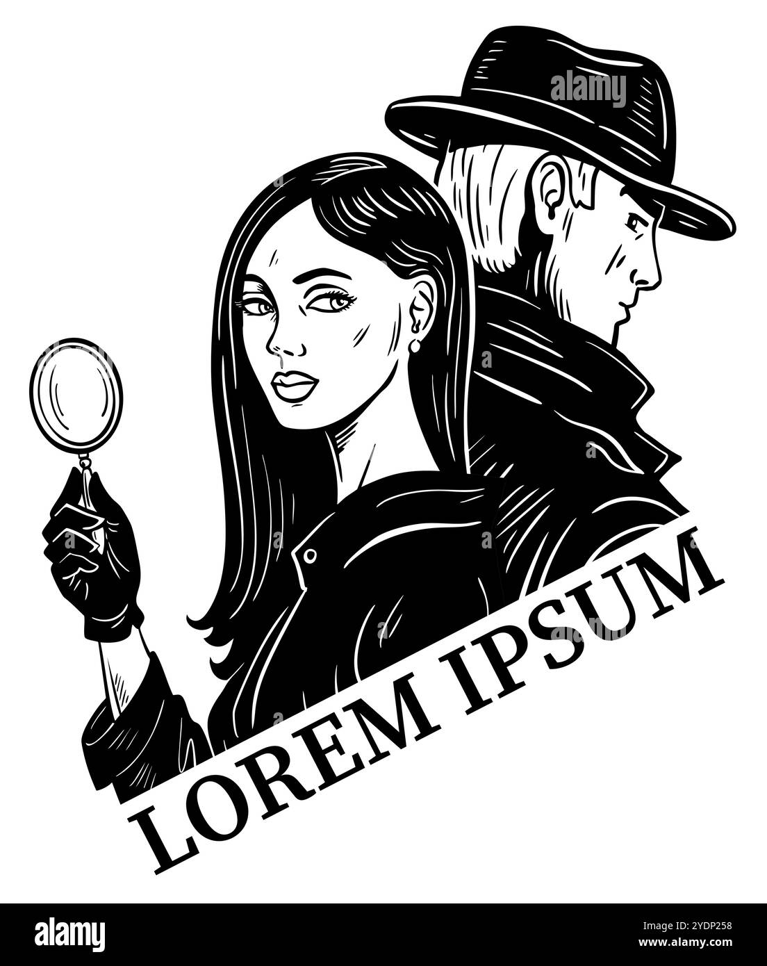 Agent With Magnifying Glass Clip Art Black And White Printing Estate