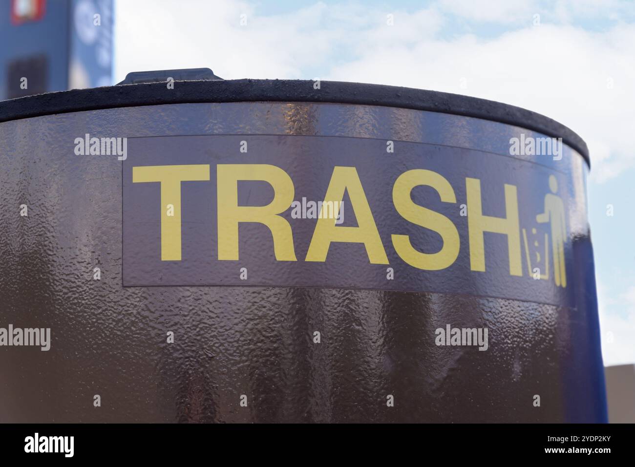 Large brown metal trash receptacle container bin Stock Photo - Alamy