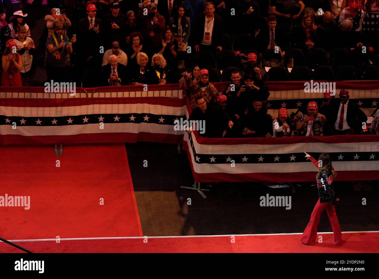Alina Habba arrives to speak at a campaign rally for Republican ...