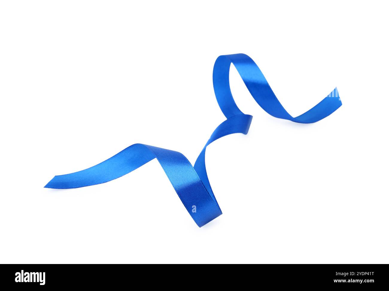One beautiful blue ribbon isolated on white Stock Photo - Alamy