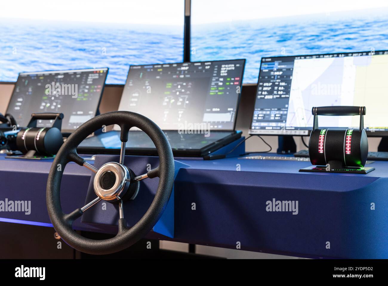 Marine navigation simulation system, blue ship control panel with ...