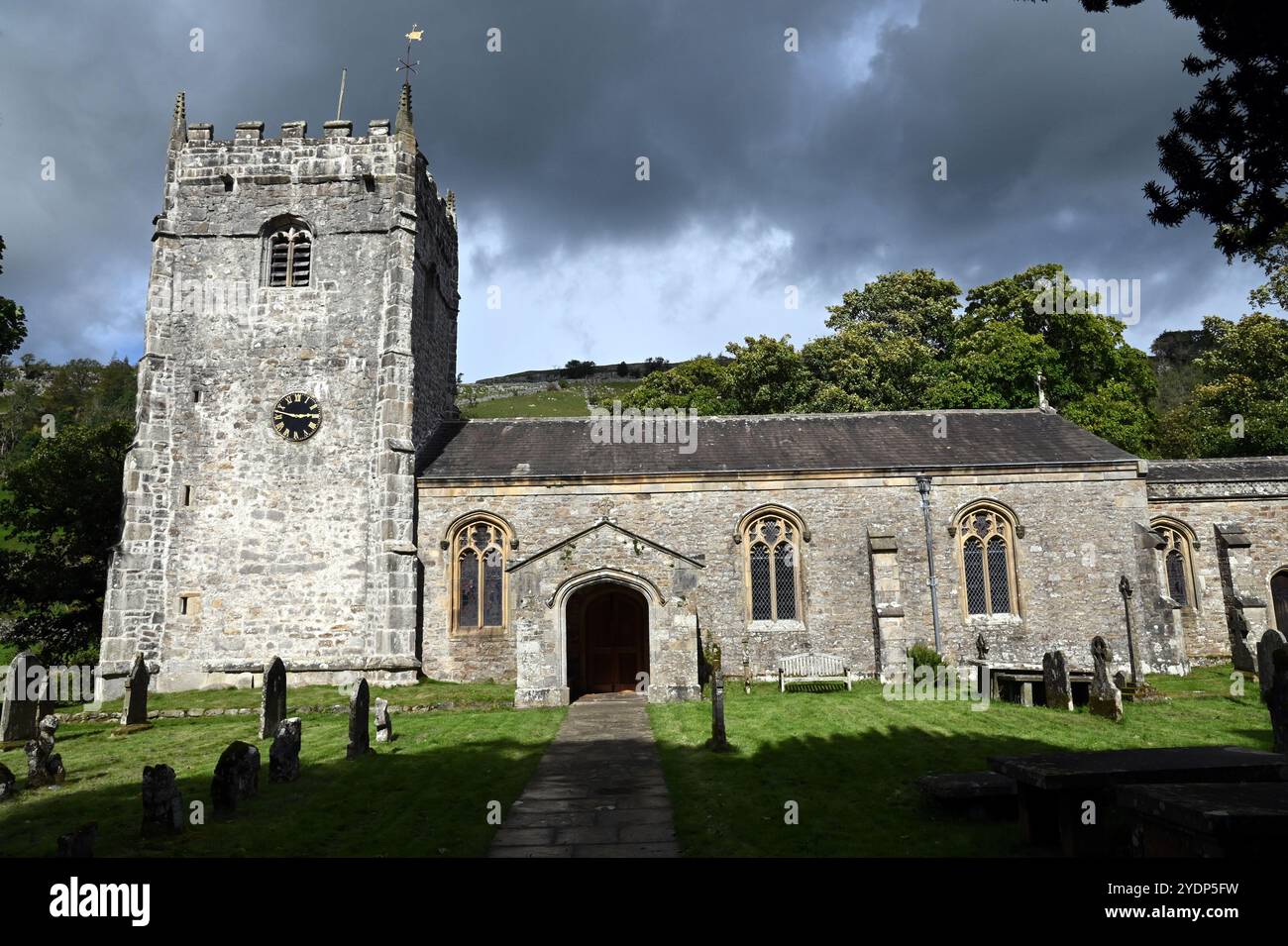 The parish church of St Oswalds in the village of Arncliffe in ...