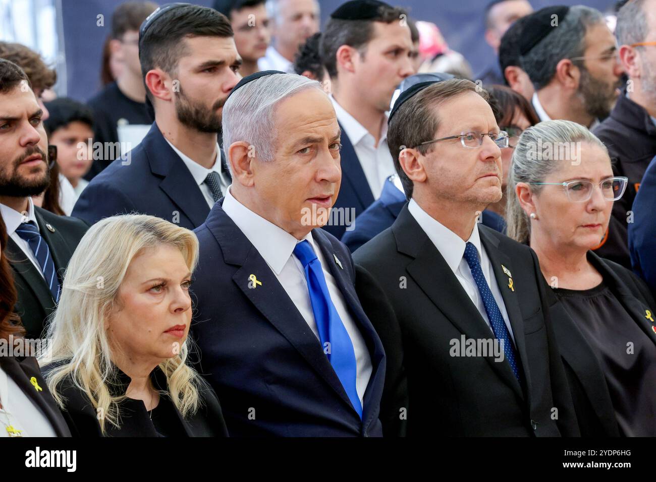 Jerusalem, Israel. 27th Oct, 2024. (L to R) Israeli Prime Minister's ...