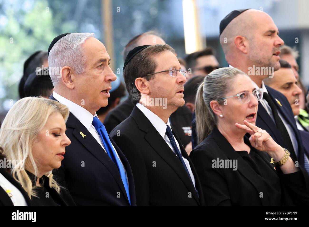 Jerusalem, Israel. 27th Oct, 2024. (L to R) Israeli Prime Minister's ...