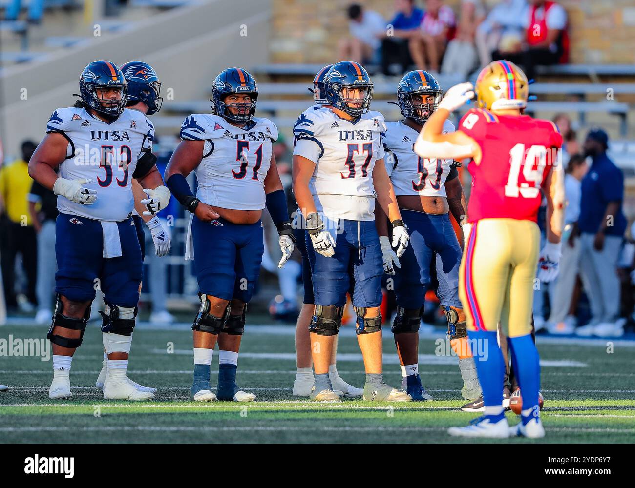Tulsa, OK, USA. 26th Oct, 2024. UTSA Roadrunners offensive lineman CJ ...