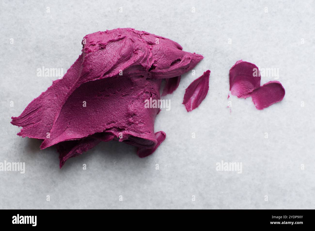 Top view of pink buttercream for decorating cake, smooth buttercream ...