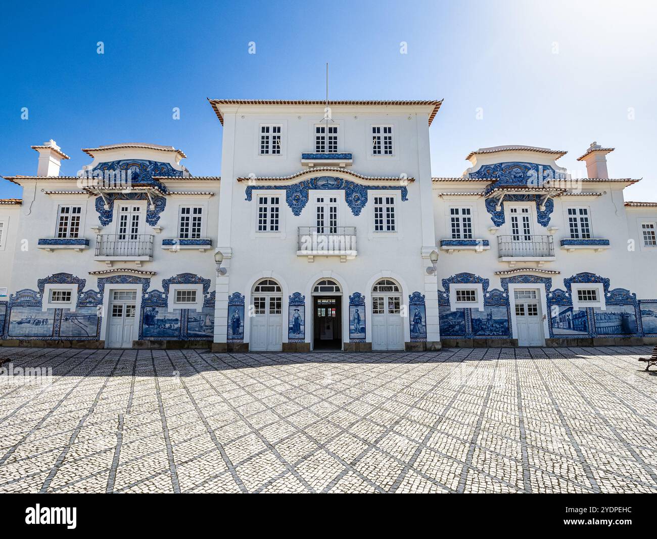 External view of Historic building of old Aveiro Railway station ...