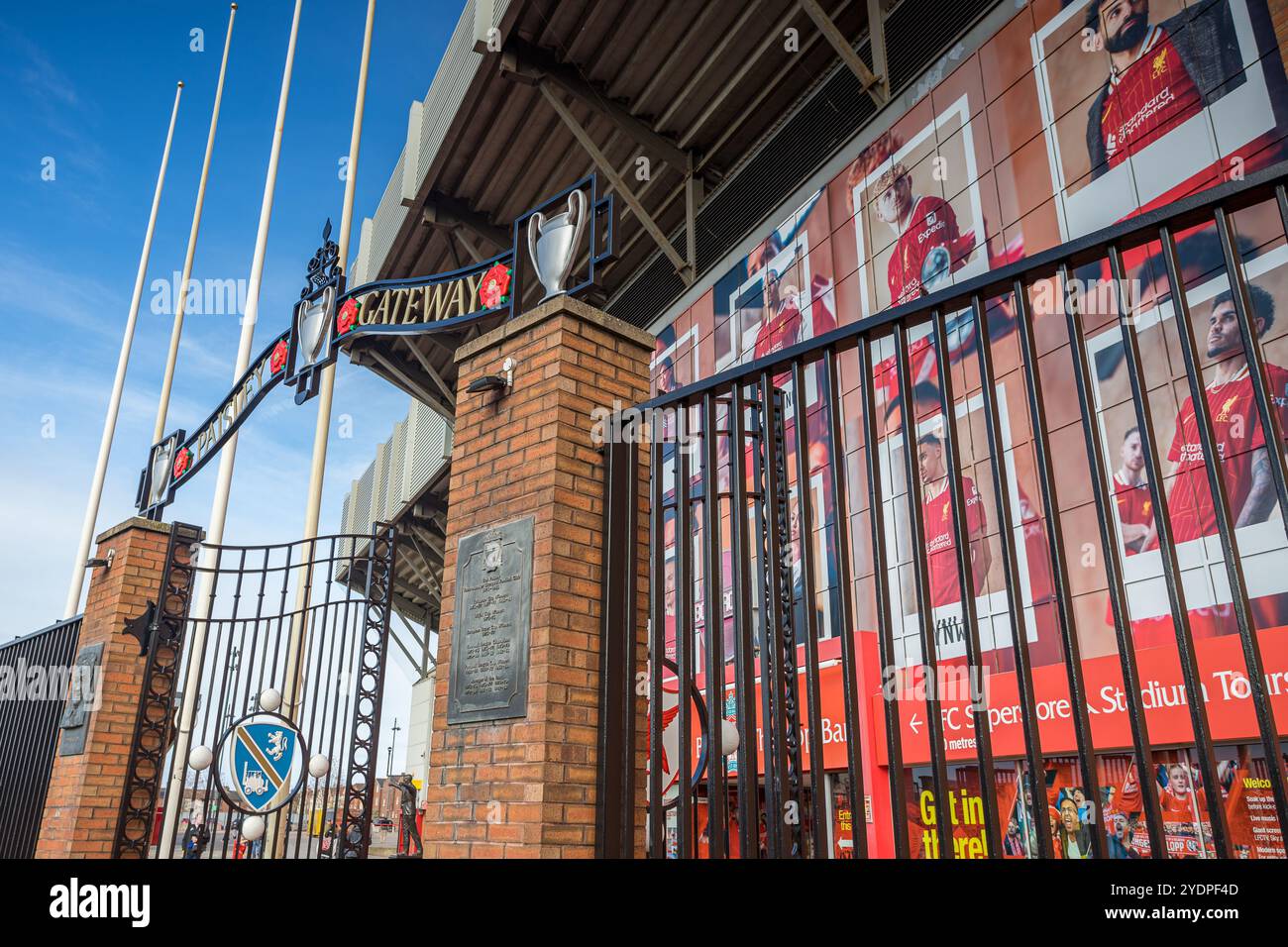 Looking up at the Paisley Gateway at Anfield which honours its former ...